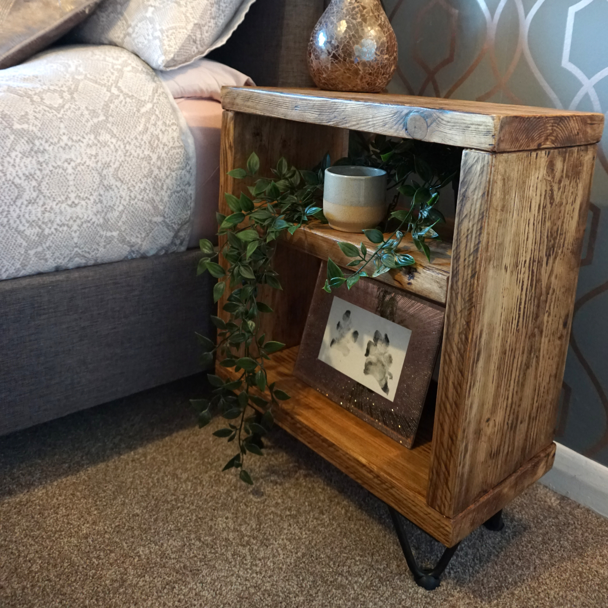 Homemade Rustic Bedside Table Farmhouse Bedside Table Side Table Barnmeadow Fabrication